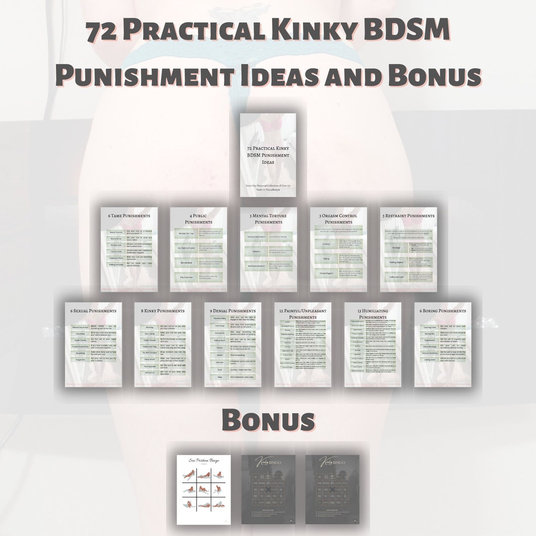 Kinky BDSM Bondage Discipline 72 Punishment Idea Cards - Submissive DDLG Little Girlfriend Wife ...