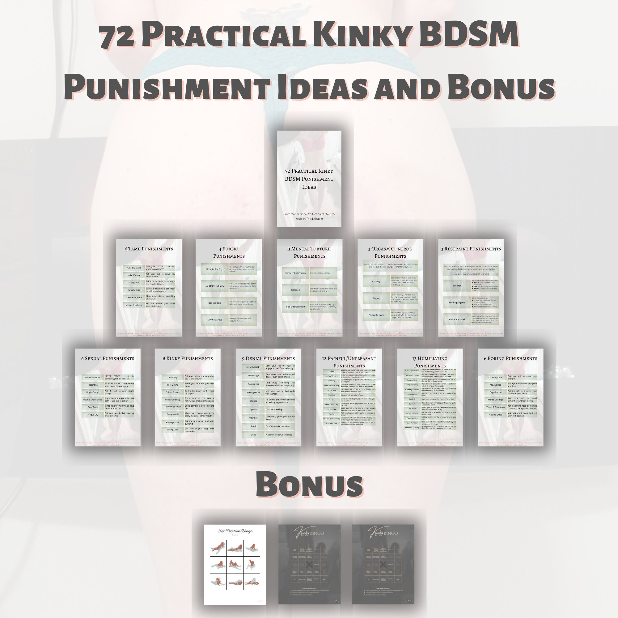 72 Kinky BDSM Punishment Idea Cards for Little Submissive - Etsy