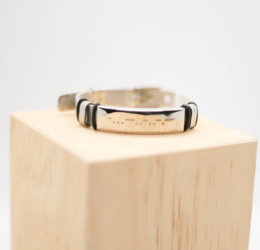 Daddy Morse Code Engraved Adjustable Stainless Steel Bracelet for Kinky ...