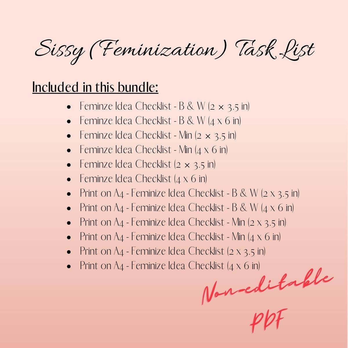 Forced Feminization Adult Sissy Training Task Or Check List Etsy