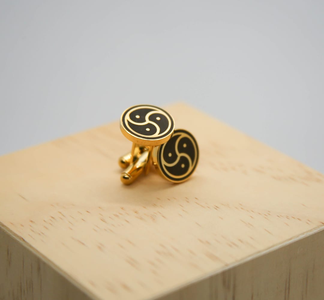BDSM Triskelion and Male Owner Cufflinks - Kinky Submissive, Dominant ...