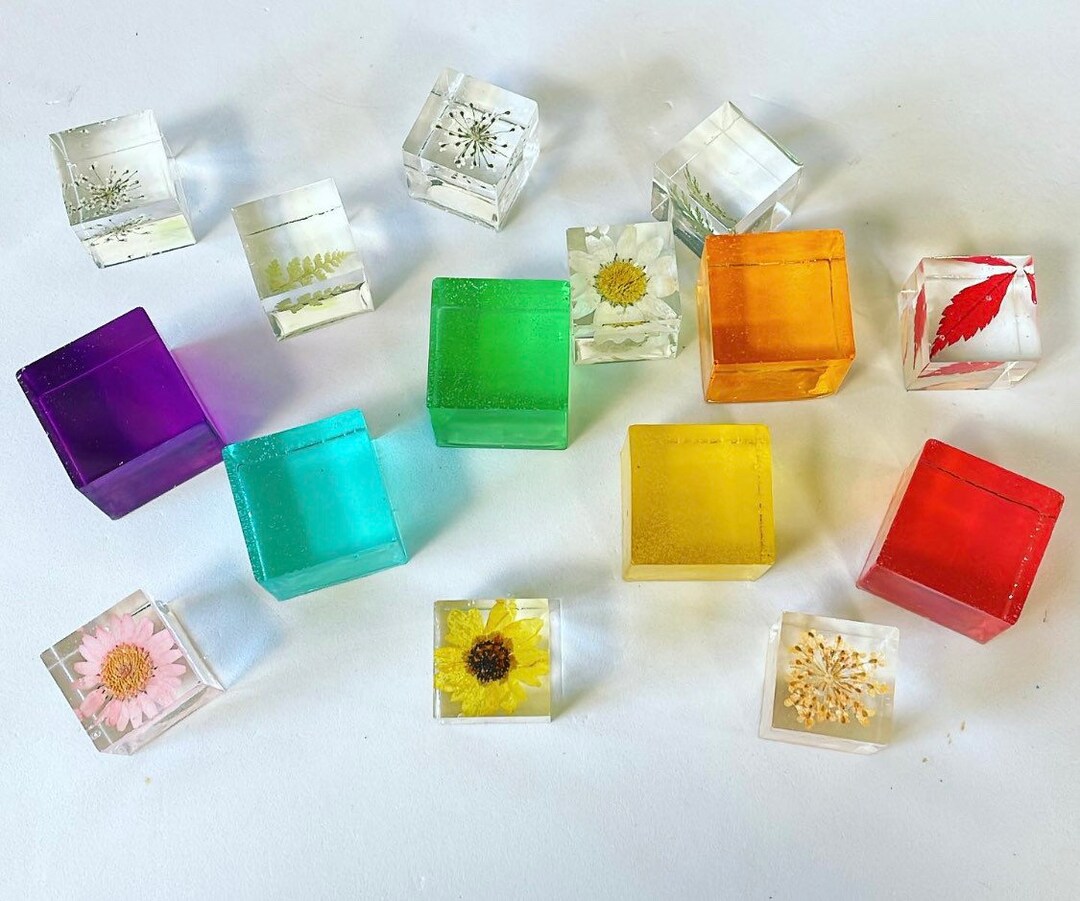 Flower Resin Blocks/ Resin Loose Parts/ Nature Play/ Reggio and Waldorf ...