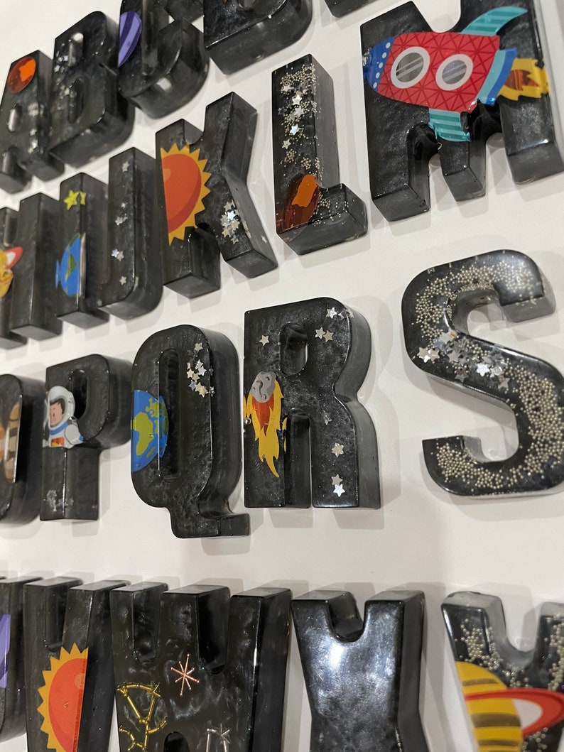 Outer Space Themed Jumbo Resin Alphabets / Magnetic Play/ - Etsy