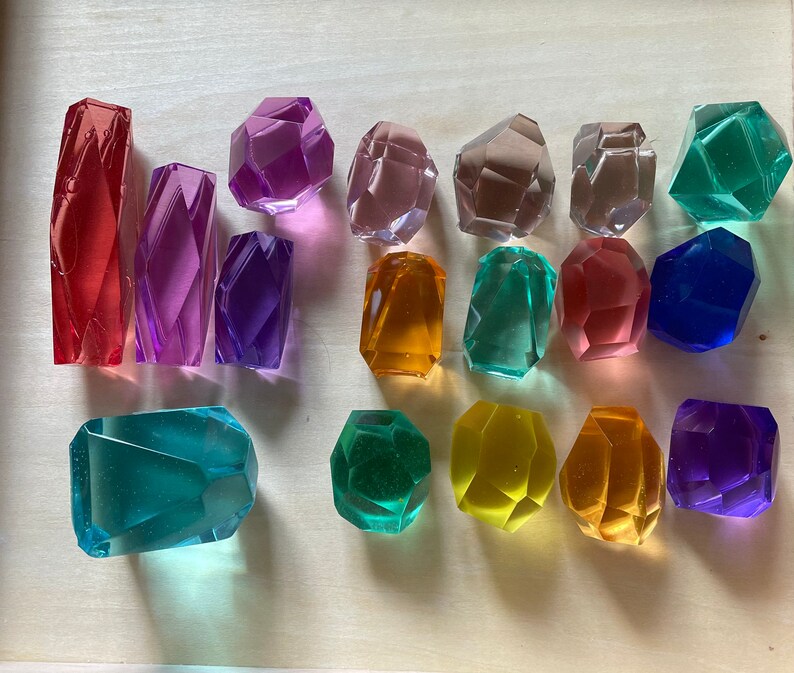 Set of 18 Stacking Stones/ Light Table/ Resin Loose Parts/ - Etsy