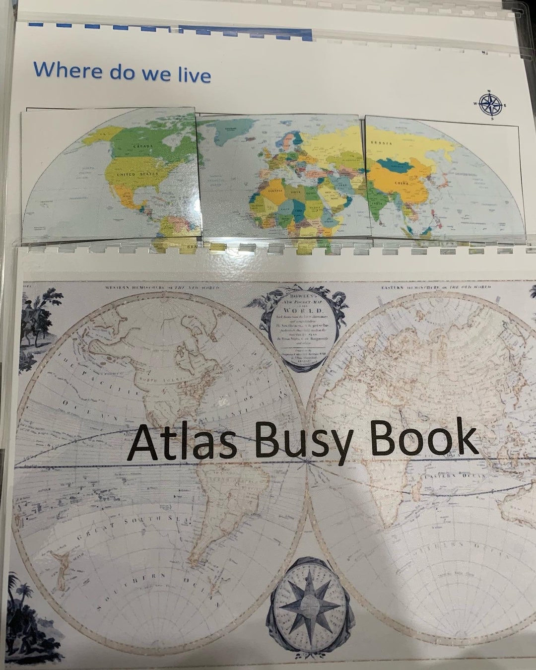 Geography Learning Busy Book/ Atlas Busy Book/ Montessori Activity ...