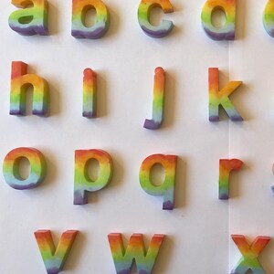 Rainbow Resin Alphabets and Numbers Set/ Fridge Magnets/ Loose Parts ...