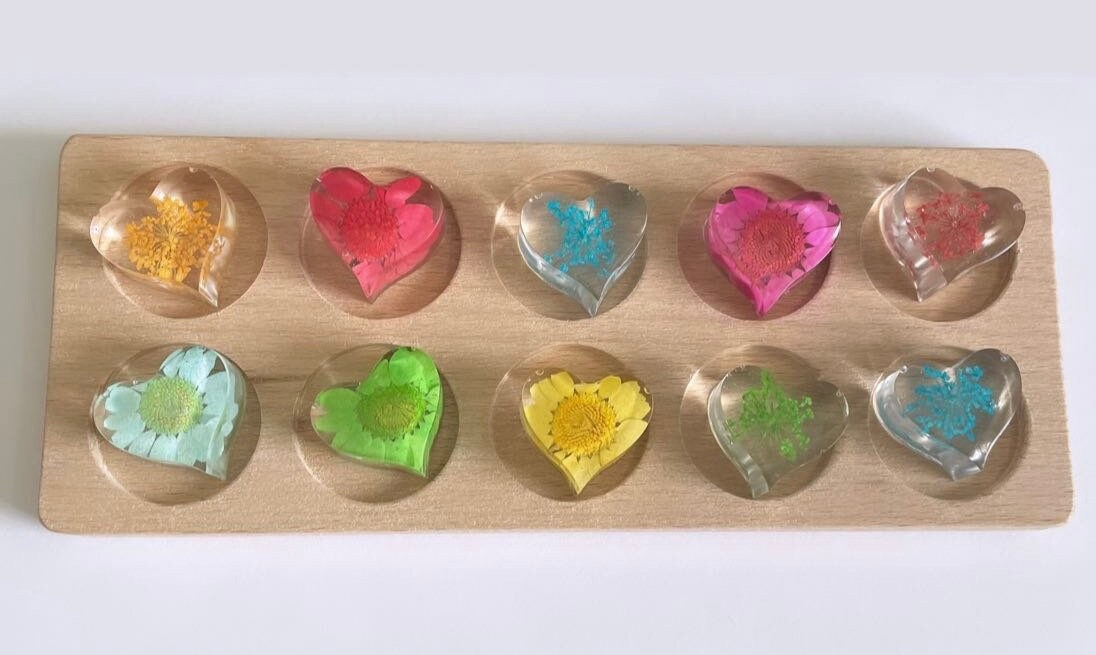 Wooden Ten Frame Counting Tray Montessori Math Preschool Learning ...