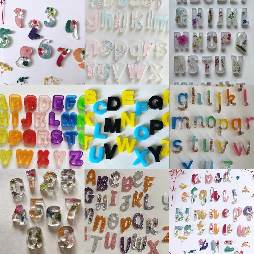 Pick Your Style Resin Cursive Jumbo Large Alphabets and Numbers/ Loose ...