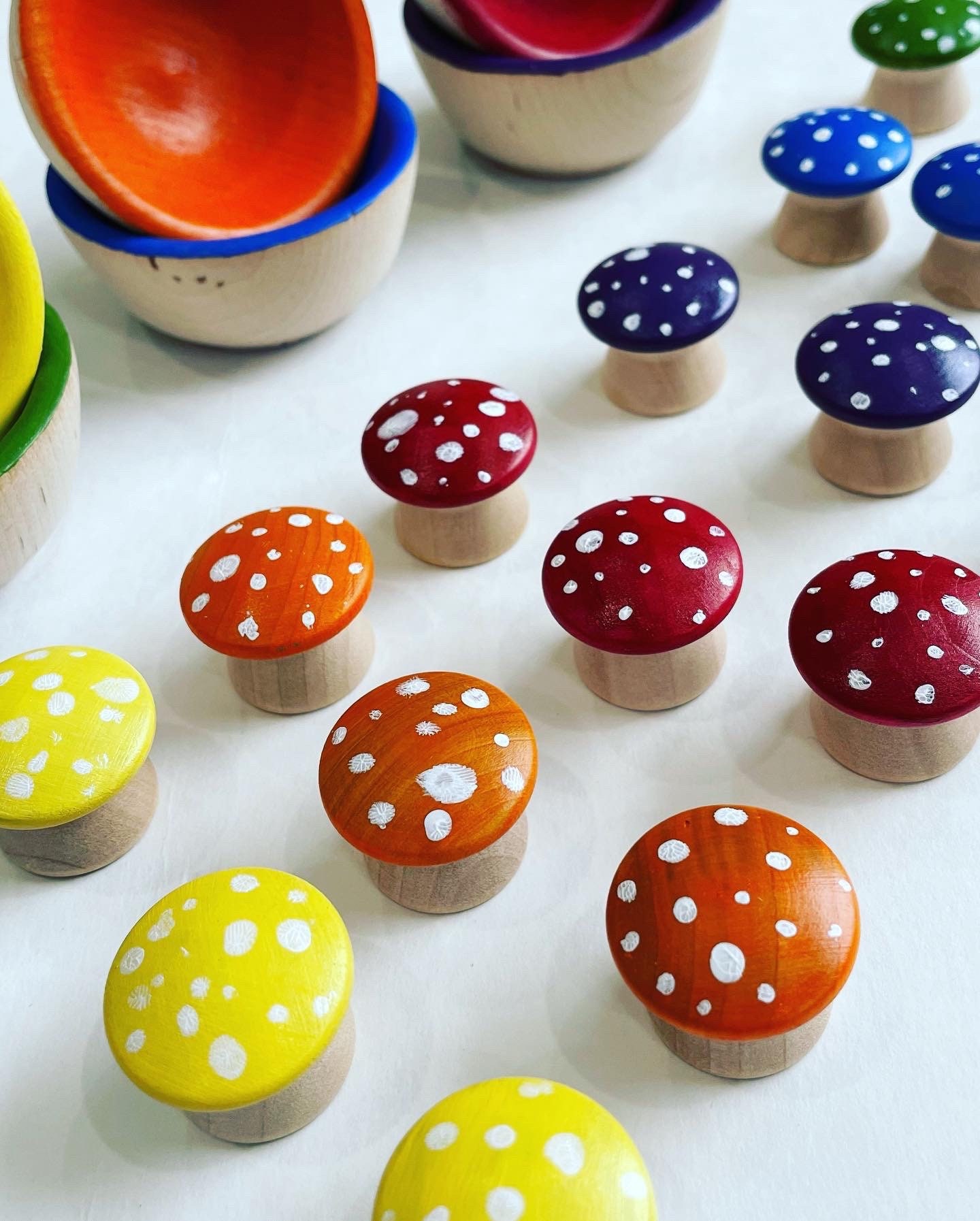 Mushroom Color Sorting/ Montessori Waldorf Toys/ Color Sorting for Kids ...