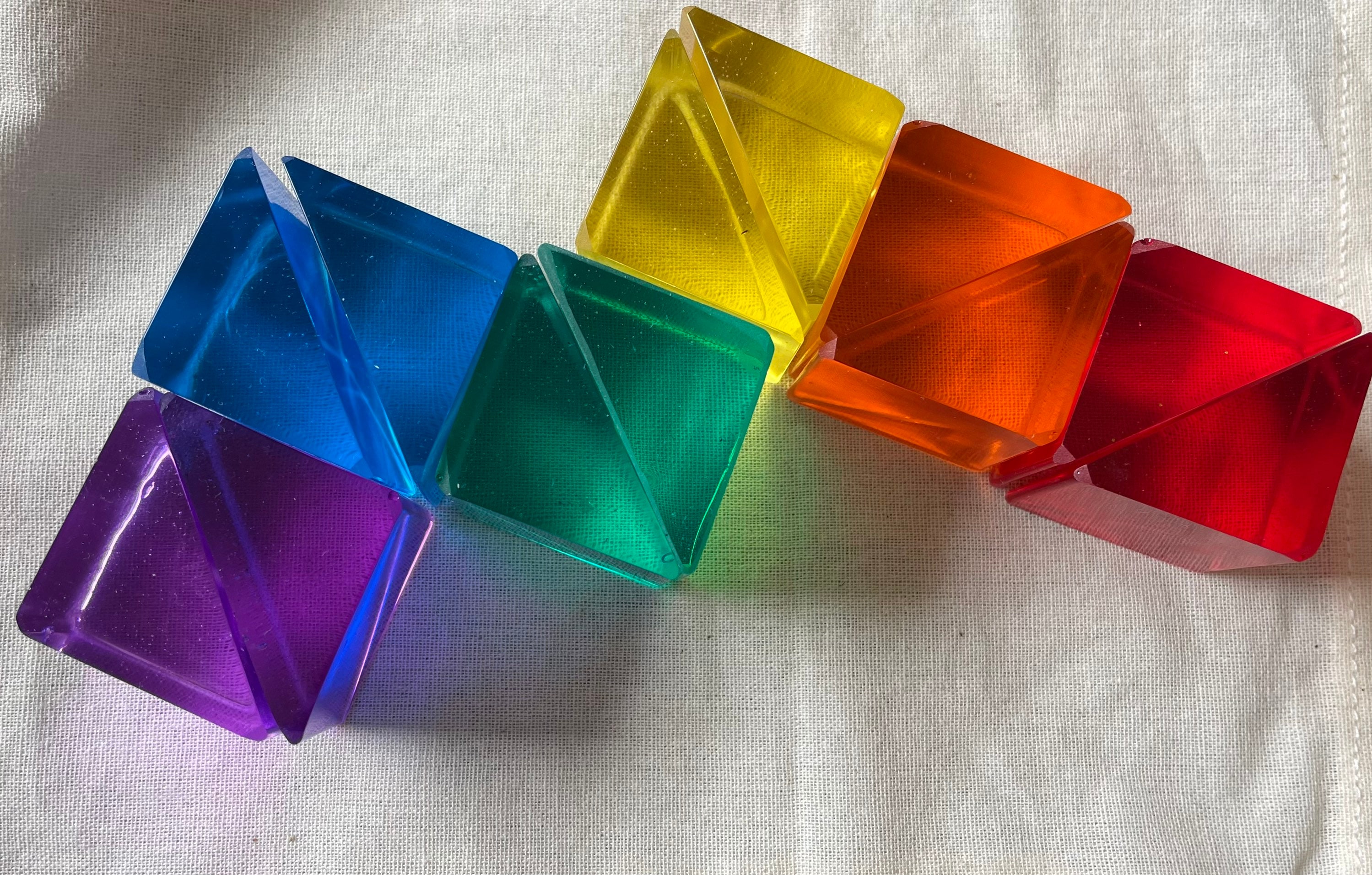 Resin Loose Parts/ Triangles Building Blocks/ Rainbow Color Learning - Etsy