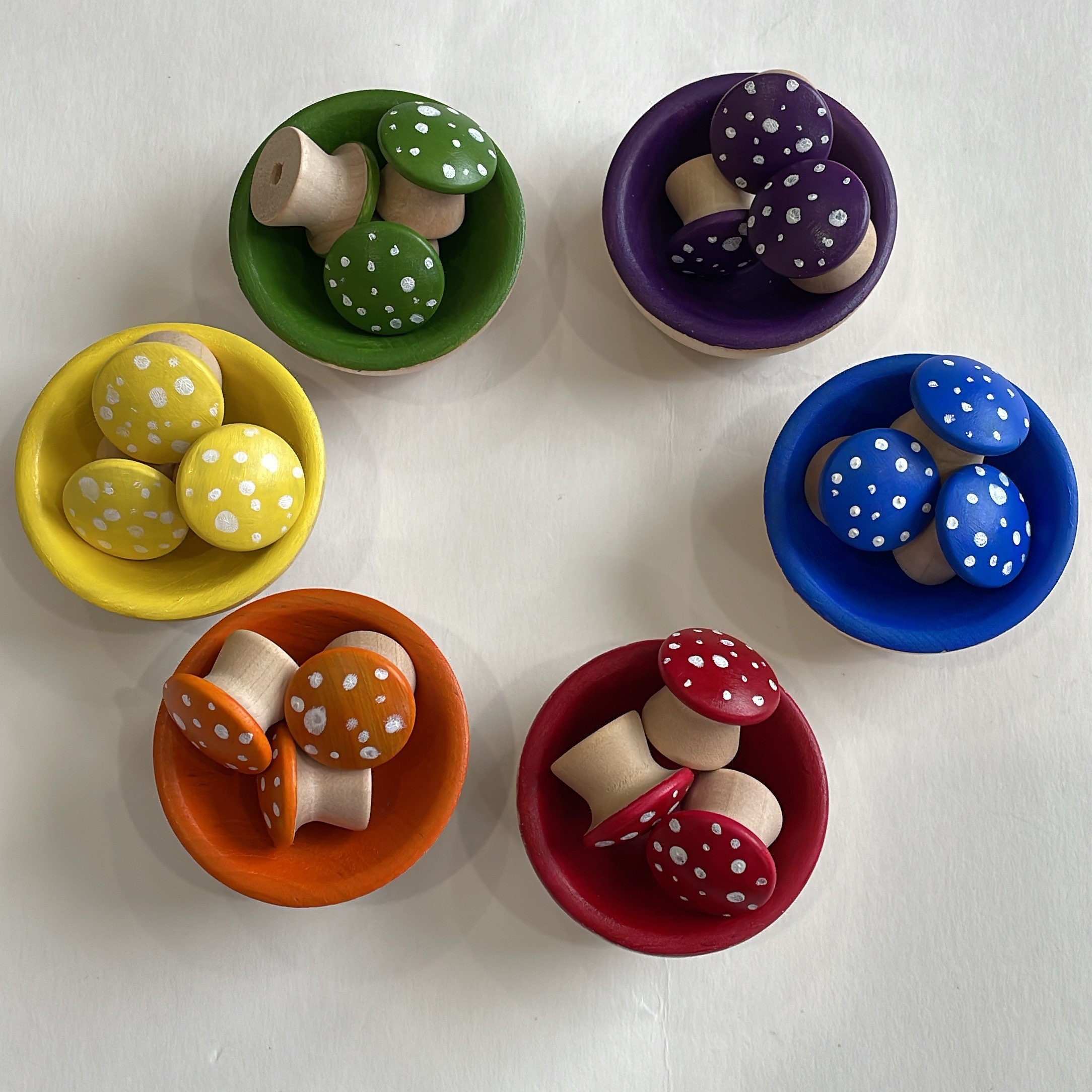 Mushroom Color Sorting/ Montessori Waldorf Toys/ Color Sorting for Kids ...