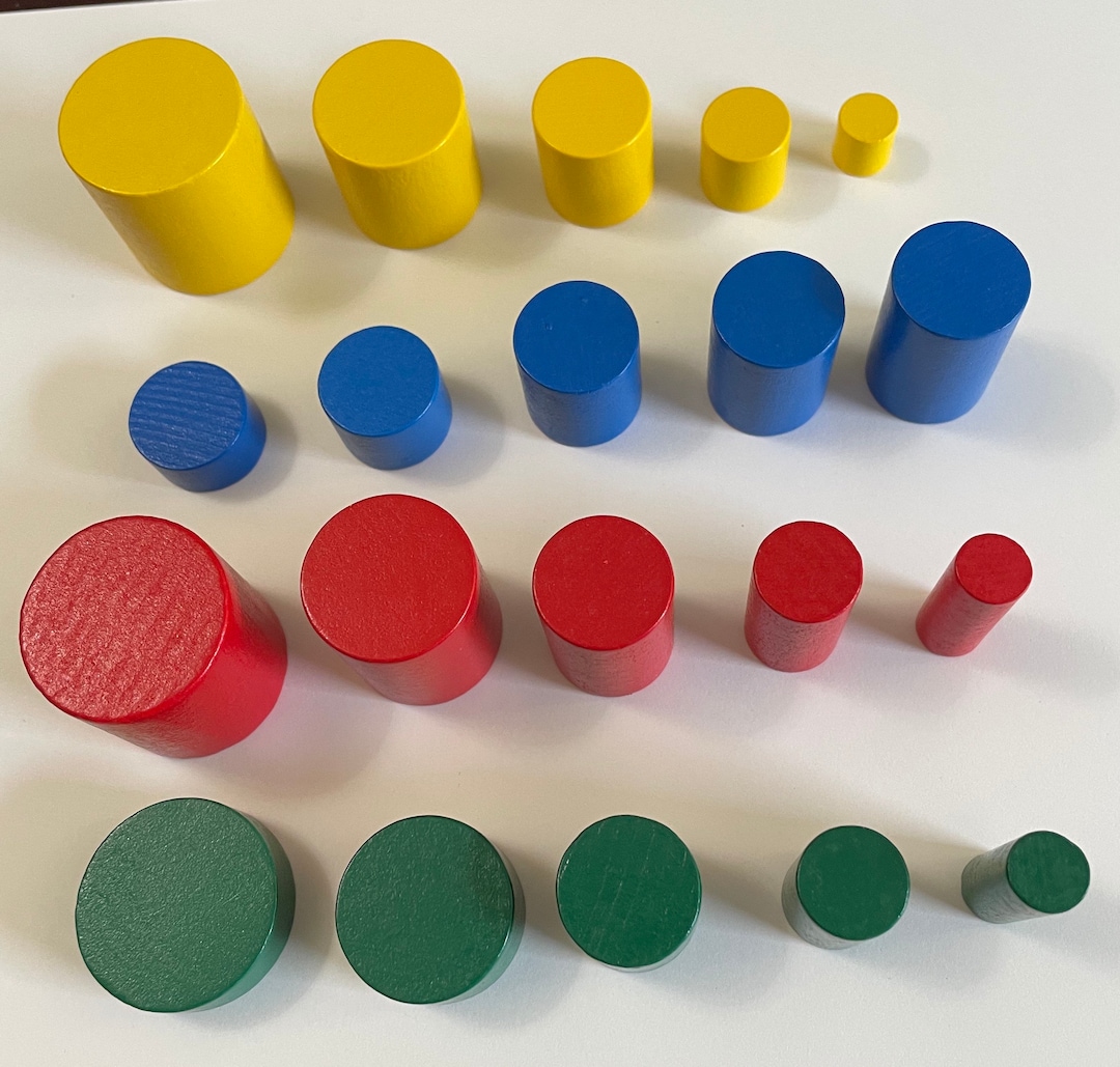 Montessori Wooden Educational Cylinders/ Knobless Cylinder Set/ Busy ...