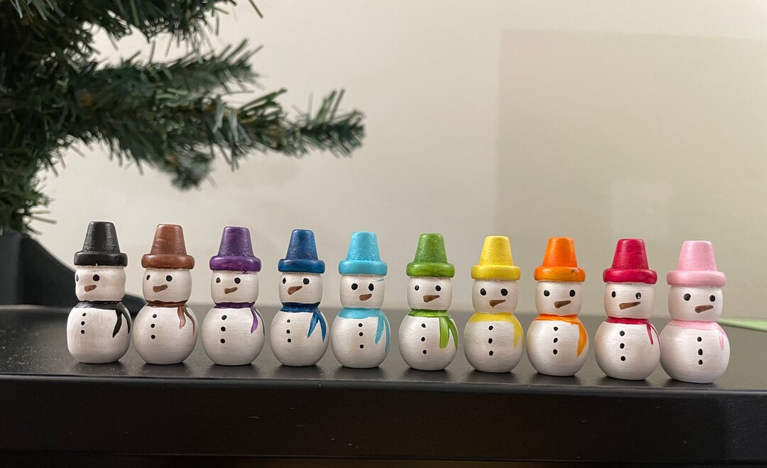 Mini Wooden Snowman Counters/ Winter Loose Parts/ Sensory Bin Add Ons ...