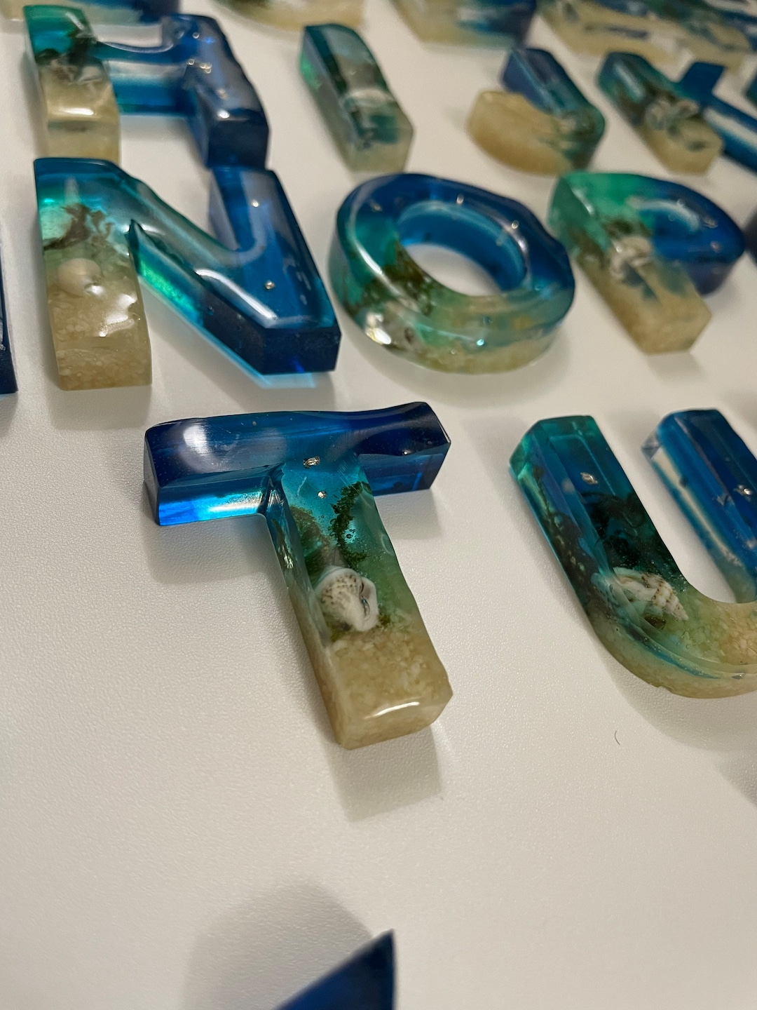 Ocean Themed Resin Alphabet Set/ Summer Movable Alphabet Learning/ Gift ...