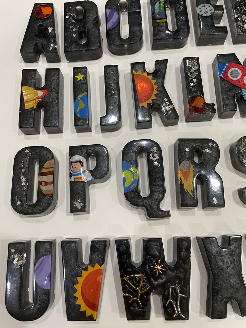 Outer Space Themed Jumbo Resin Alphabets / Magnetic Play/ Preschoolers ...