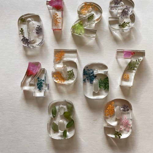 Resin Alphabets and Numbers Set/ Flower/ Spring/ Nature Theme/ - Etsy
