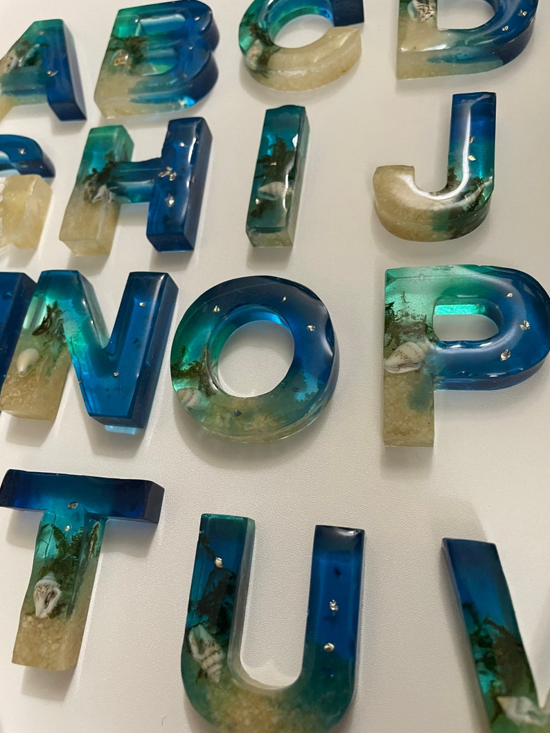 Ocean Themed Resin Alphabet Set/ Summer Movable Alphabet - Etsy
