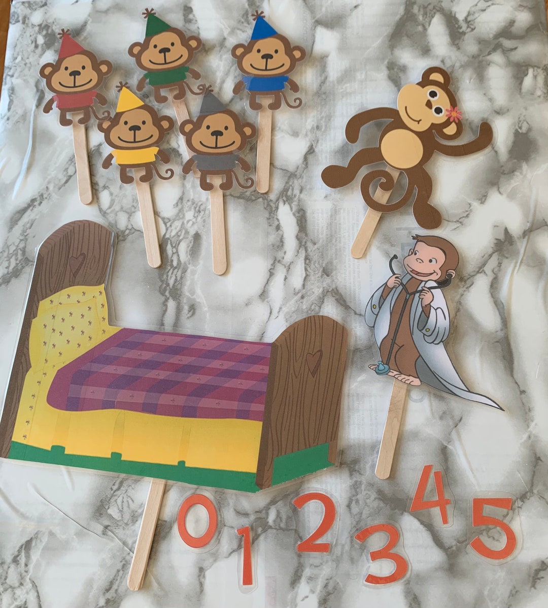 5 Little Monkeys nursery Rhyme Felt/flannel Board Story Telling ...