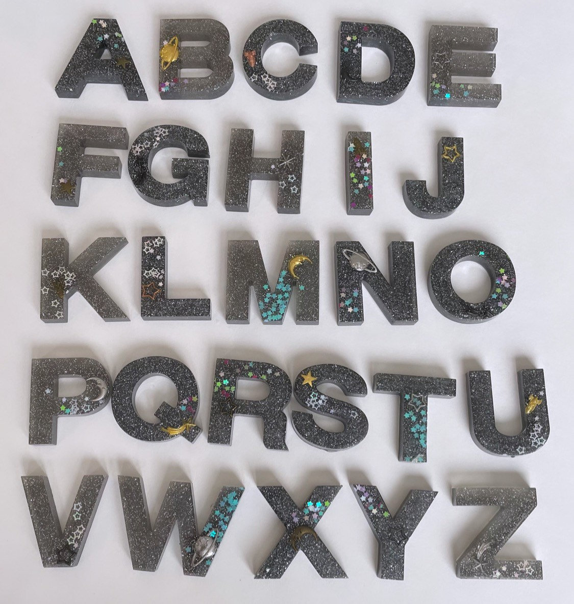 Outer Space Themed Resin Alphabet Set/ Uppercase Alphabet - Etsy