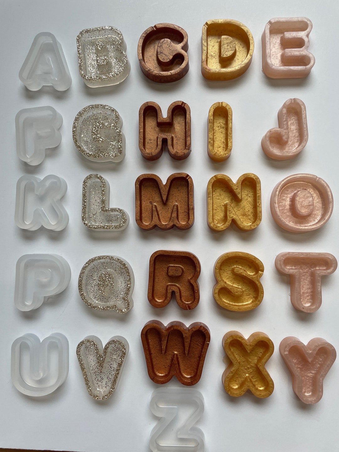 Resin Neutral Fillable Alphabet Uppercase Set/ Loose Parts Play/ Play ...