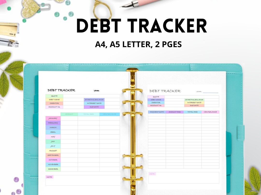 Debt Tracker Printable, Debt Tracker, Debt Tracker Planner, Printable ...