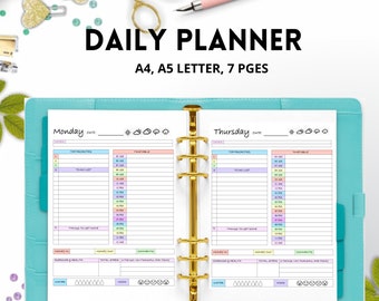 Printable 7 Day Planner Daily Planner Day Planner Work Planner Weekly ...
