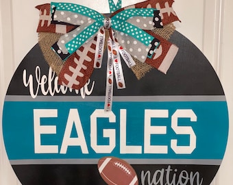 Eagles Football Welcome Door Sign - Etsy