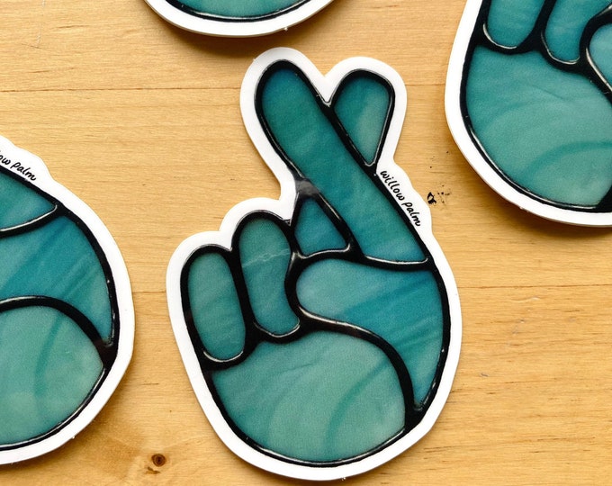 Fingers Crossed Vinyl Sticker - Etsy