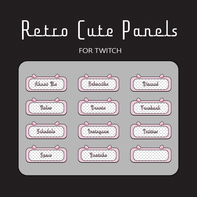 12 X Retro and Cute Twitch Panels - Etsy
