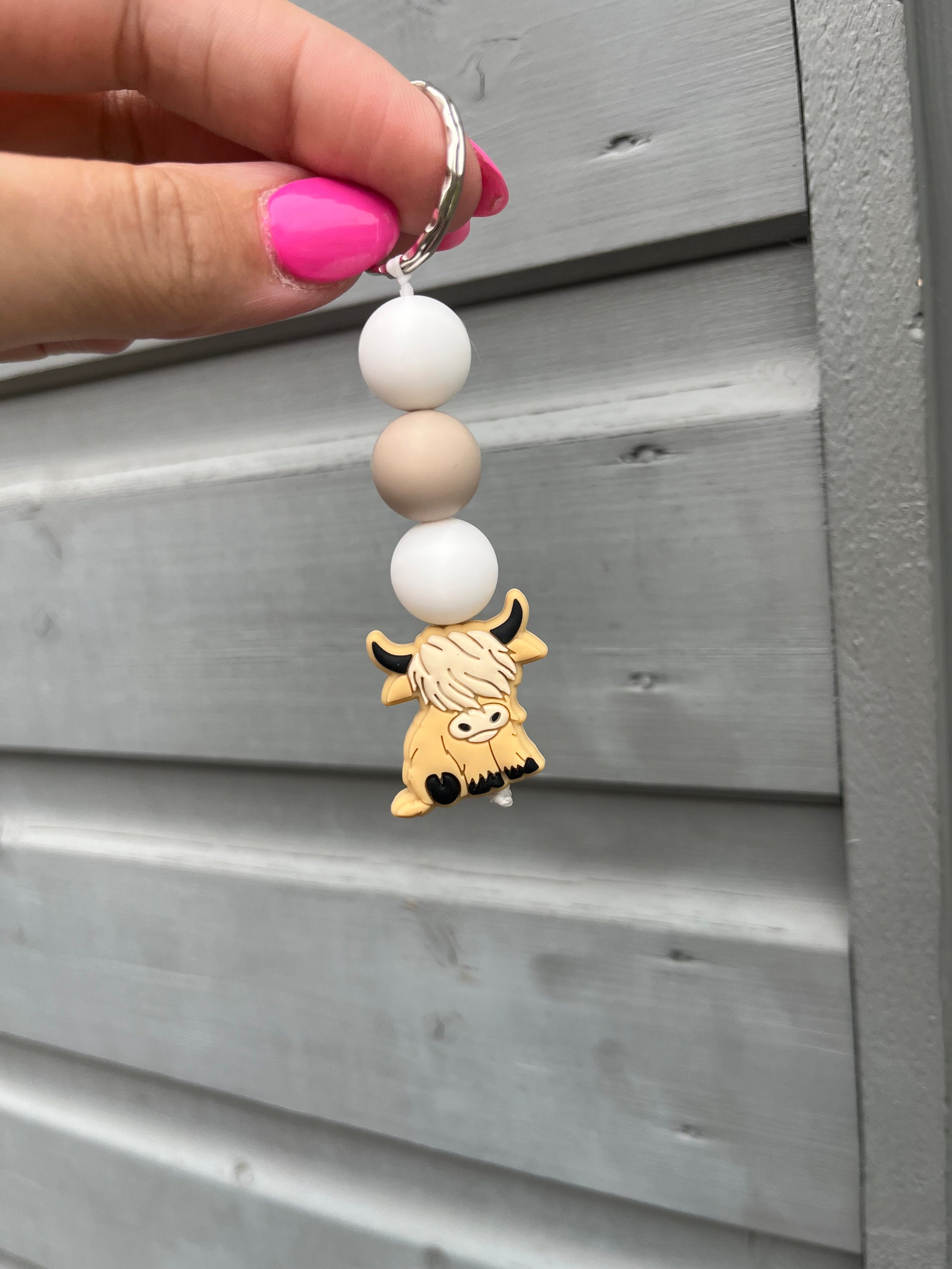 Highland Cow Keyring Cow Keyring Farm Animal Keychain - Etsy UK