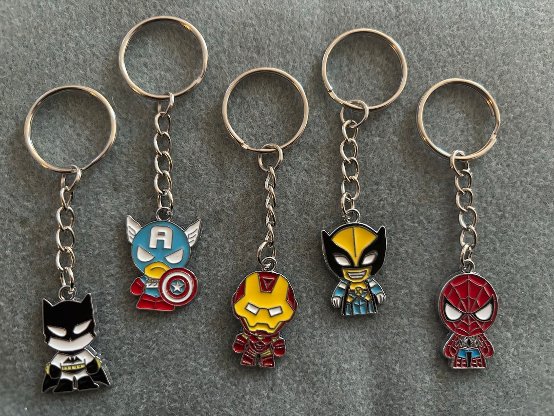 Character Keyring Super Hero Keychain Enamel Keyring Bag Charm - Etsy UK