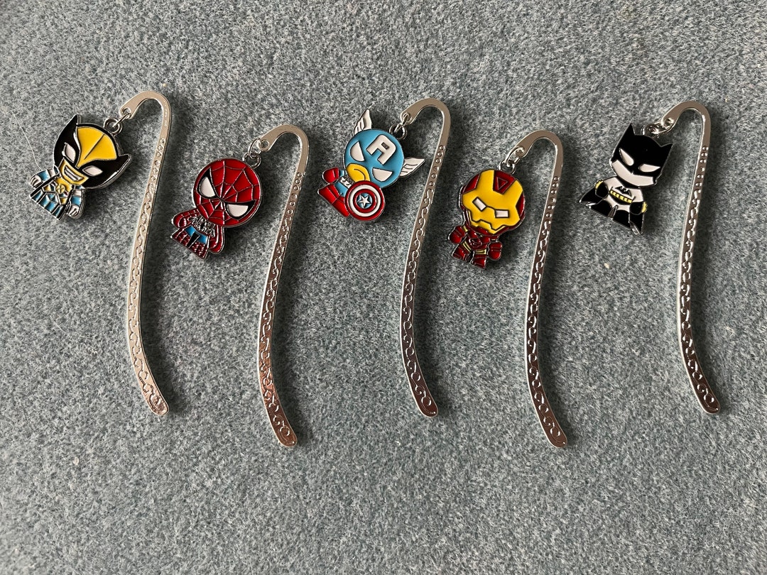 Enamel Character Metal Bookmarks Super Hero - Etsy