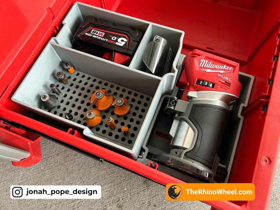Milwaukee M18 Router 2 Drawer, Tray / Insert - Therhinowheel - Jonah ...