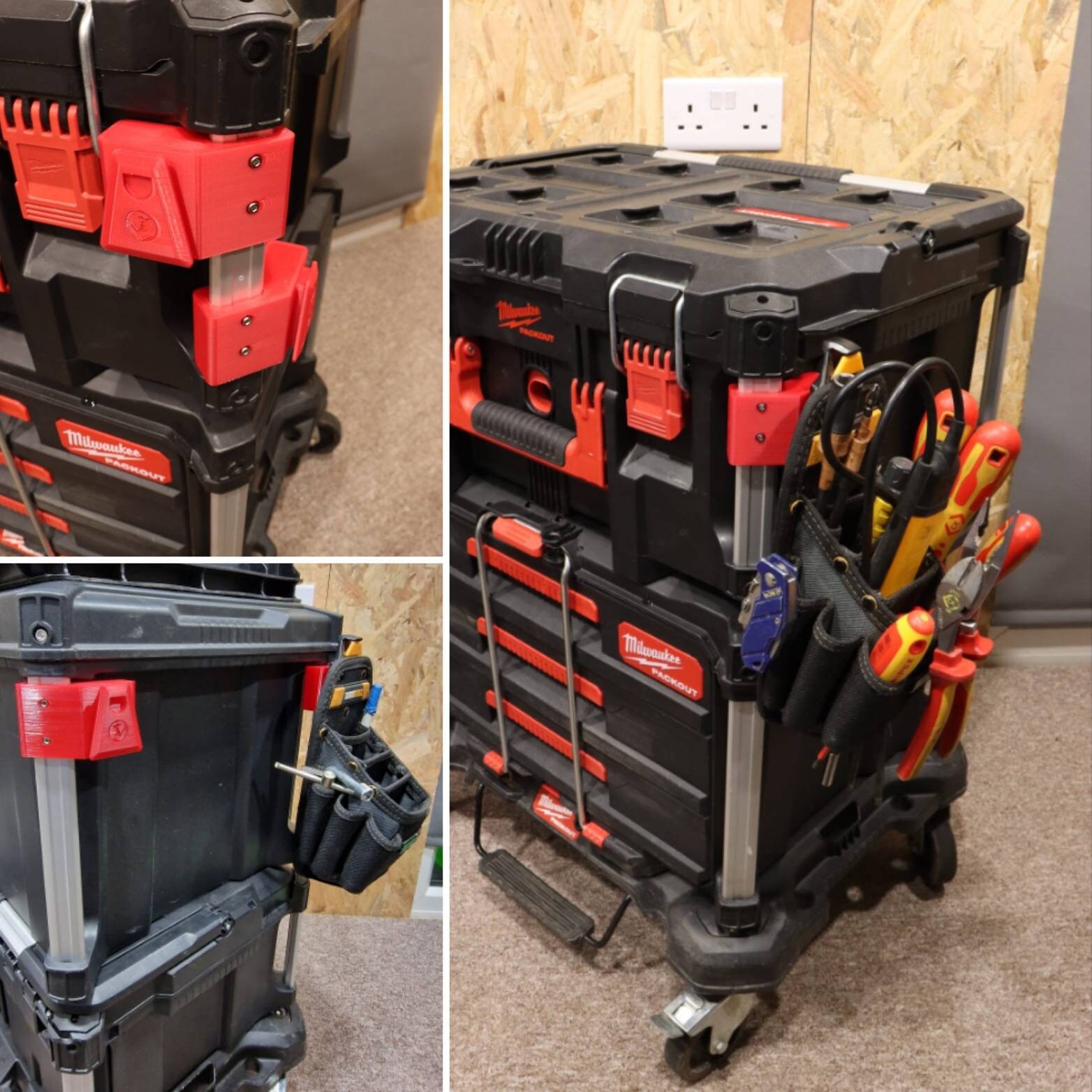 Clips for TOUGHBUILT pouches for Milwaukee PACKOUT -RS02- — TheRhinoWheel