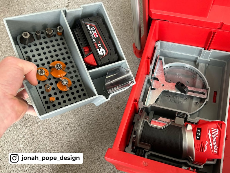 Milwaukee M18 Router 2 Drawer Tray Therhinowheel Jonah - Etsy