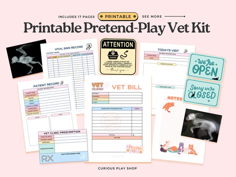 Printable Pretend-play Vet Clinic Kit for Kids | Children's Printable ...