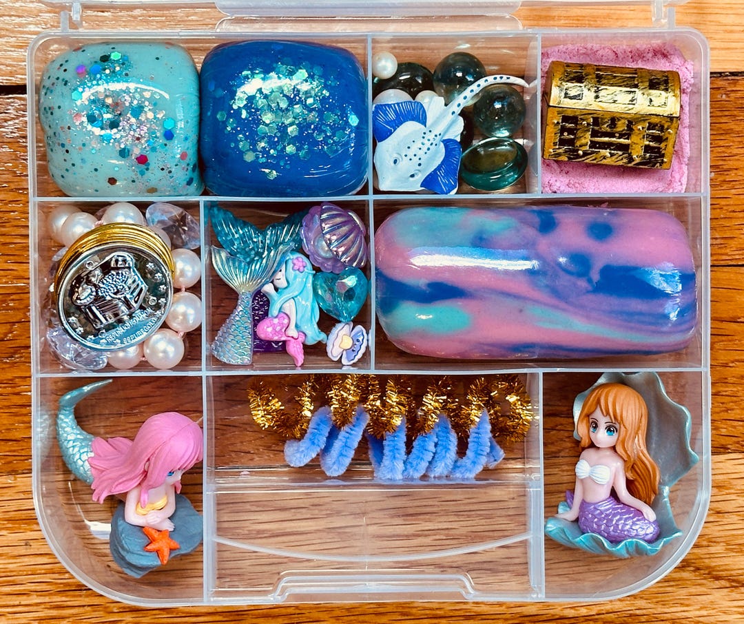 Mermaid Sensory Kit | Mermaid Playdough Kit, Kid's Busy Box, Mermaid ...