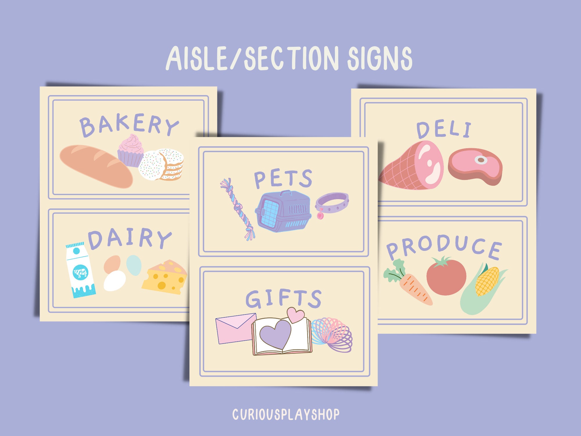 Pretend Play Printable Grocery Store Set | Kid's Pretend Play Kit ...