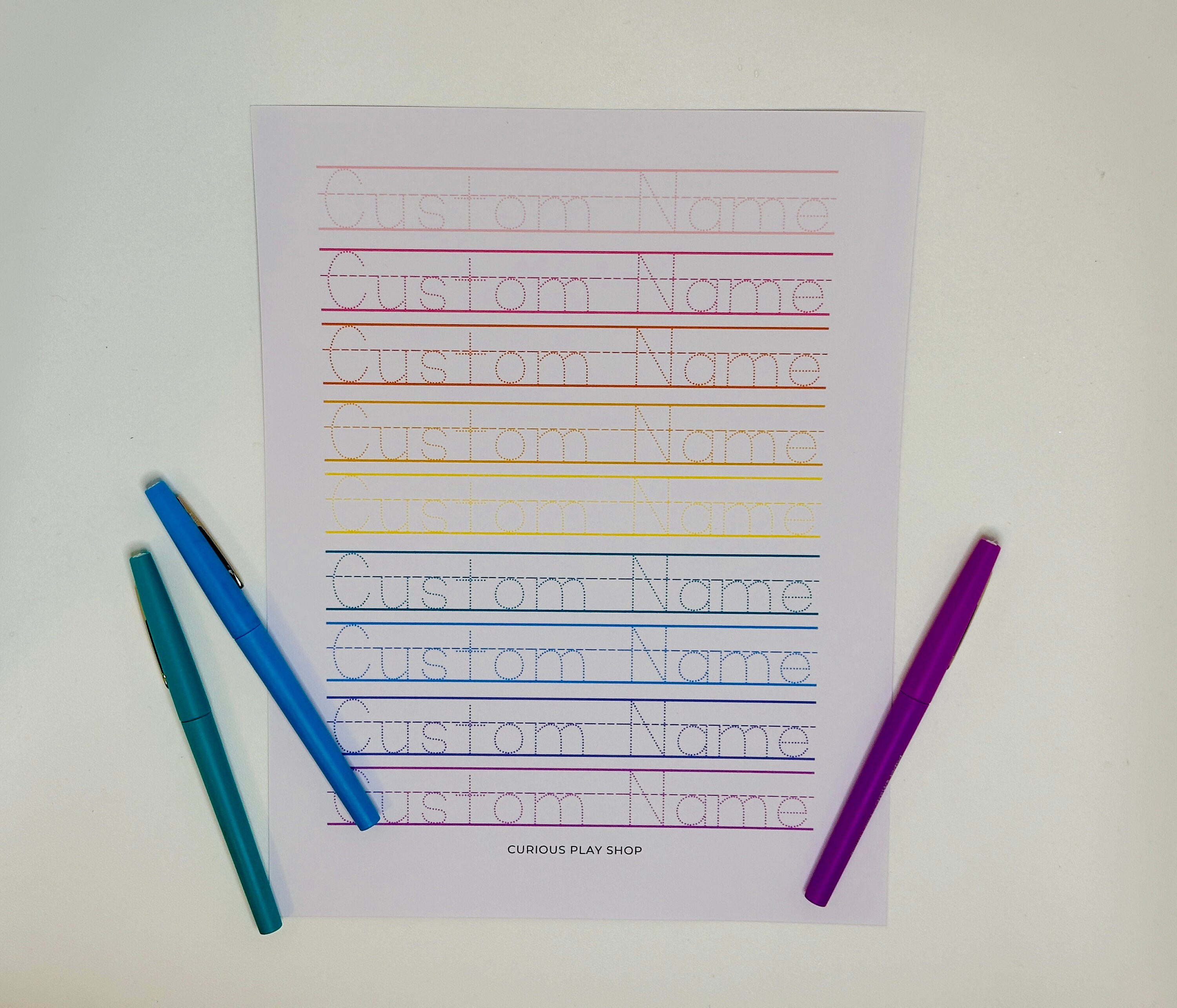 Custom Name Tracing Handwriting Practice Sheets for Kids (digital ...