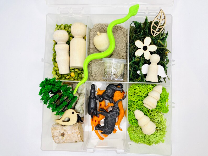 Adam & Eve Sensory Kit: Bible Story Loose Parts and Kinetic Sand Kit - Etsy