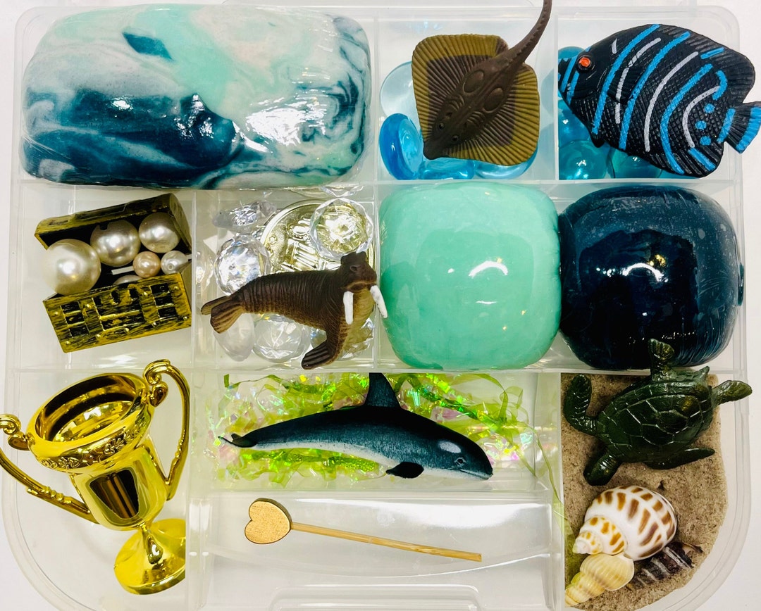 Ocean Playdough Sensory Kit | Kid's Busy Box, Underwater Creatures ...