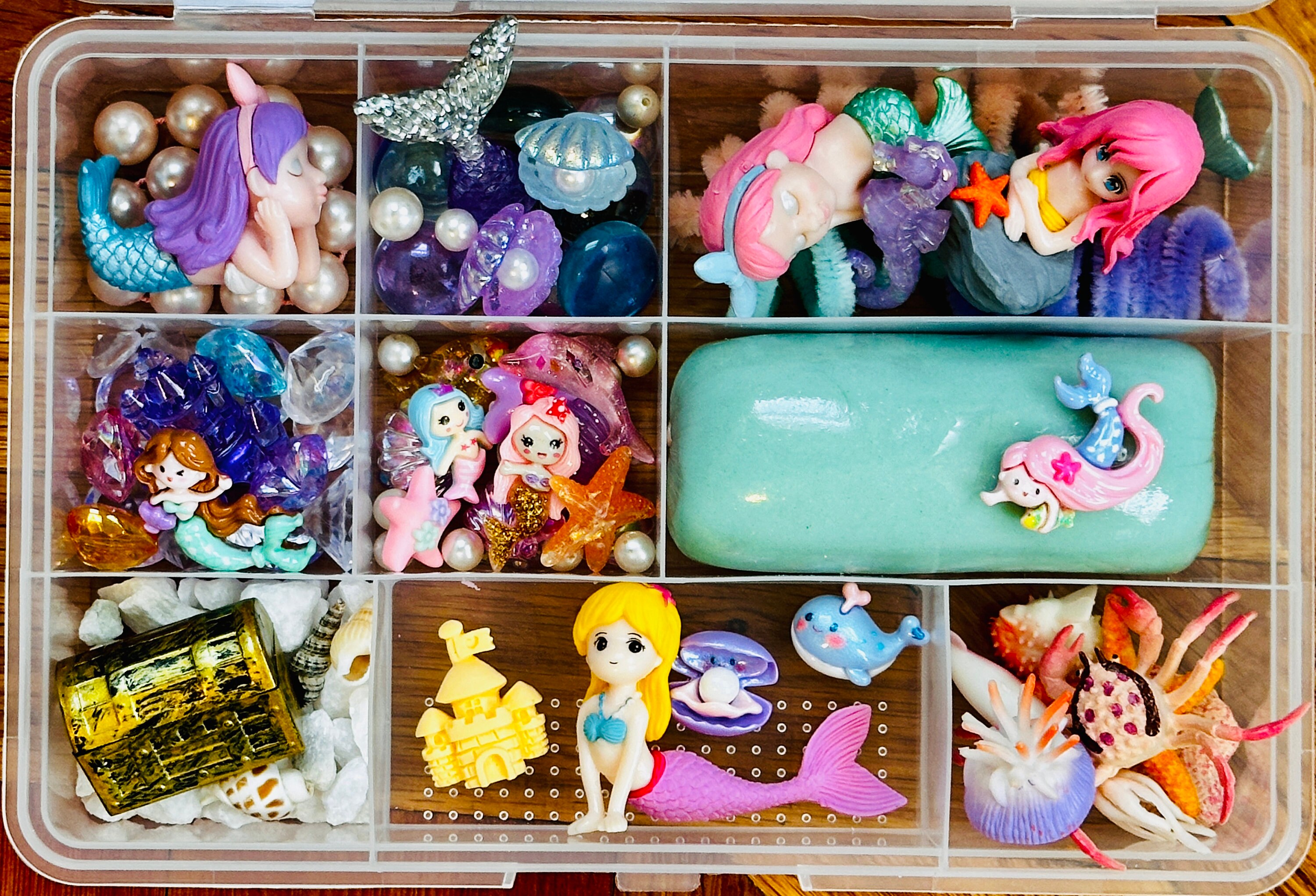Mermaid Sensory Kit Mermaid Playdough Kit, Kid's Busy Box, Mermaid ...