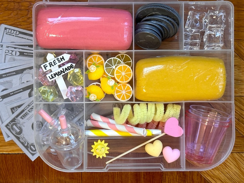 Lemonade Stand Sensory Kit | Gift for Kids, Playdoh Sensory Bin Kit ...