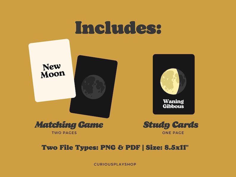 Moon Phases Flash Cards: Homeschool Learning (digital Download) - Etsy