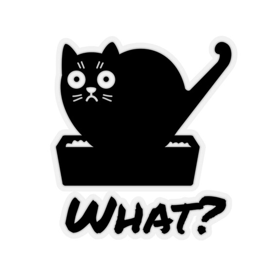 Cat pooping sticker | Etsy