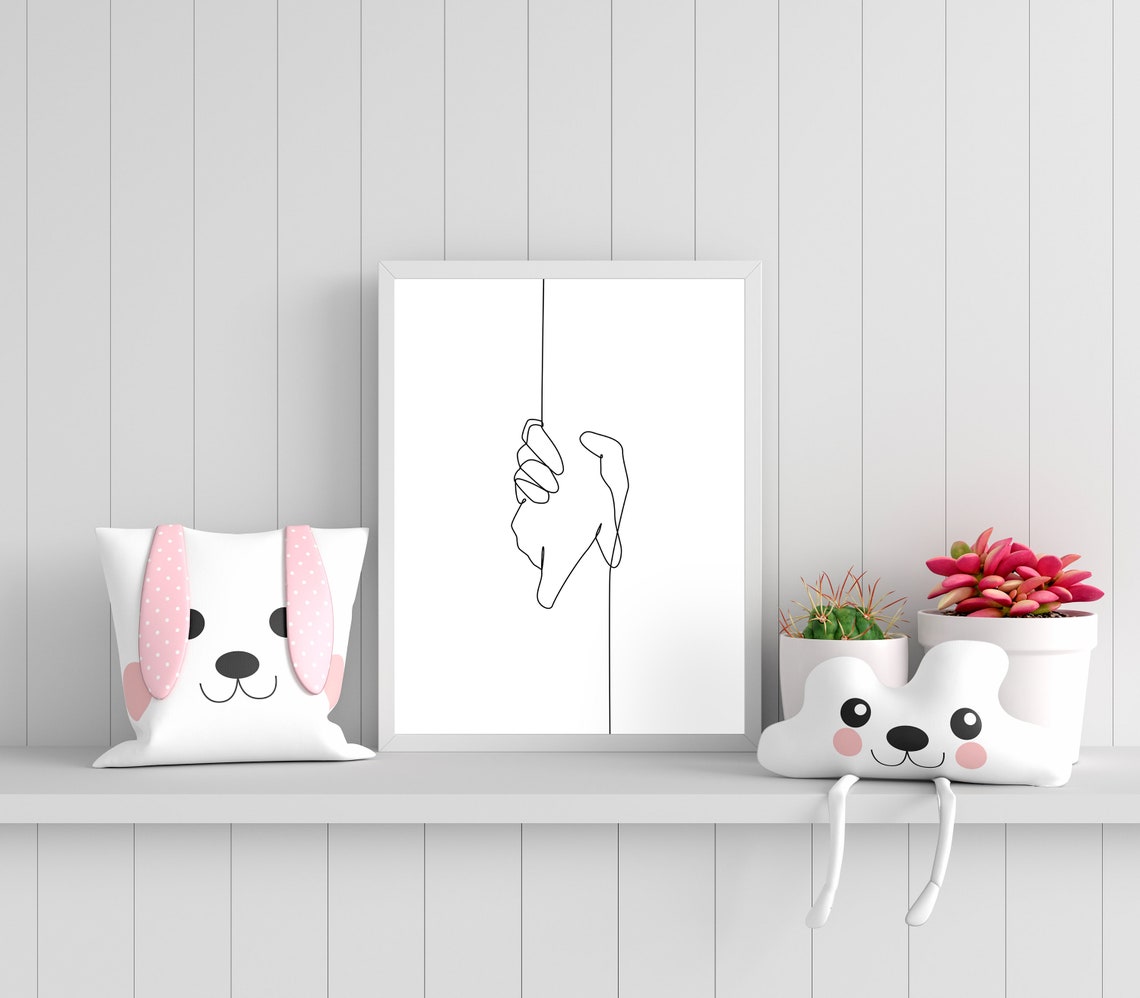 Helping Hands Line Art Poster Holding Hands Print Couple | Etsy