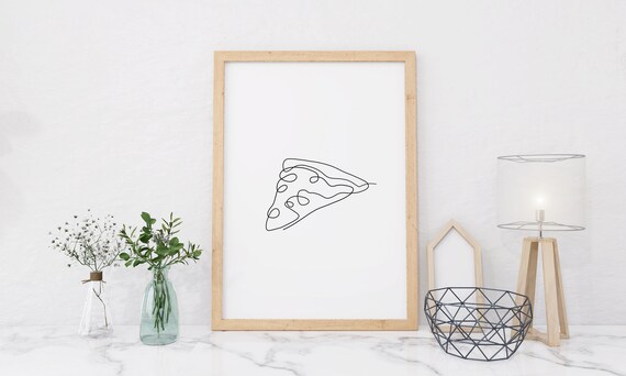 Pizza Line Drawing Pizza Line Art Food Line Art Food Line | Etsy
