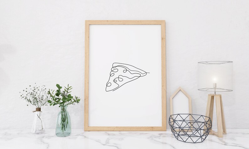 Pizza Line Drawing Pizza Line Art Food Line Art Food Line | Etsy