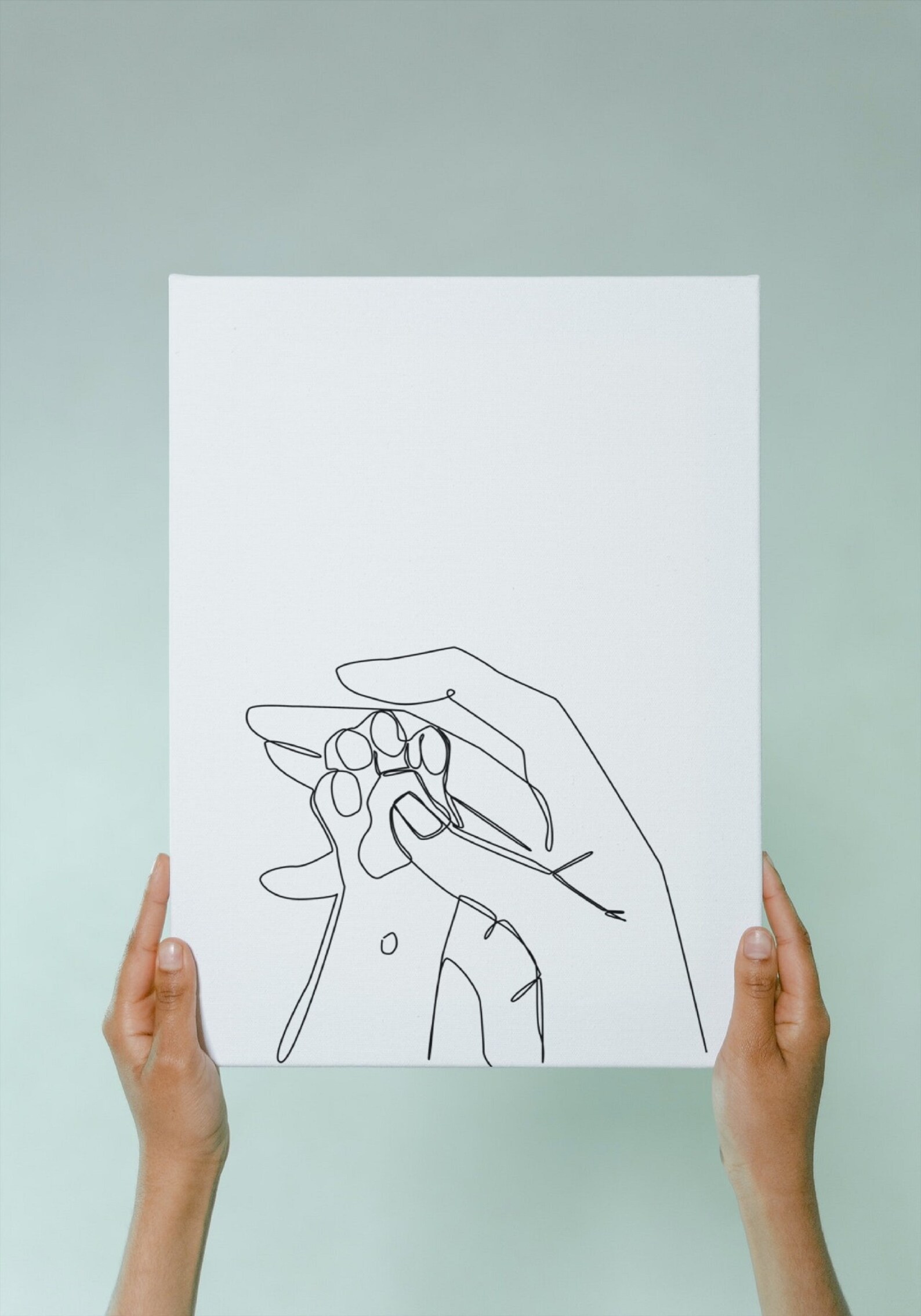 Animal Line Art Printable Dog and Cat Line Art Drawing Cat - Etsy