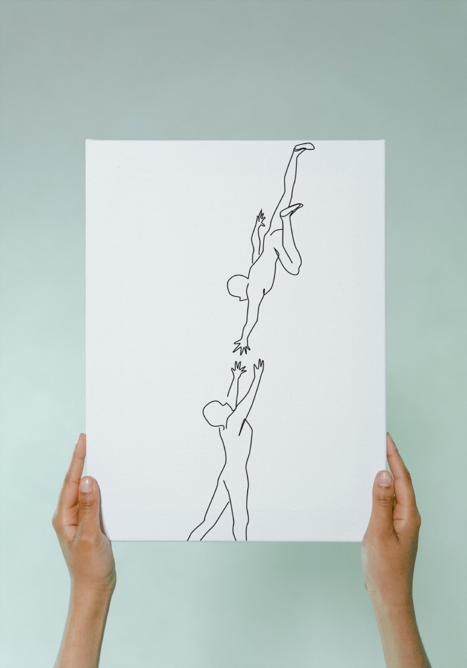 Helping Hands Line Art Poster, Holding Hands Print, Couple Hands Print ...